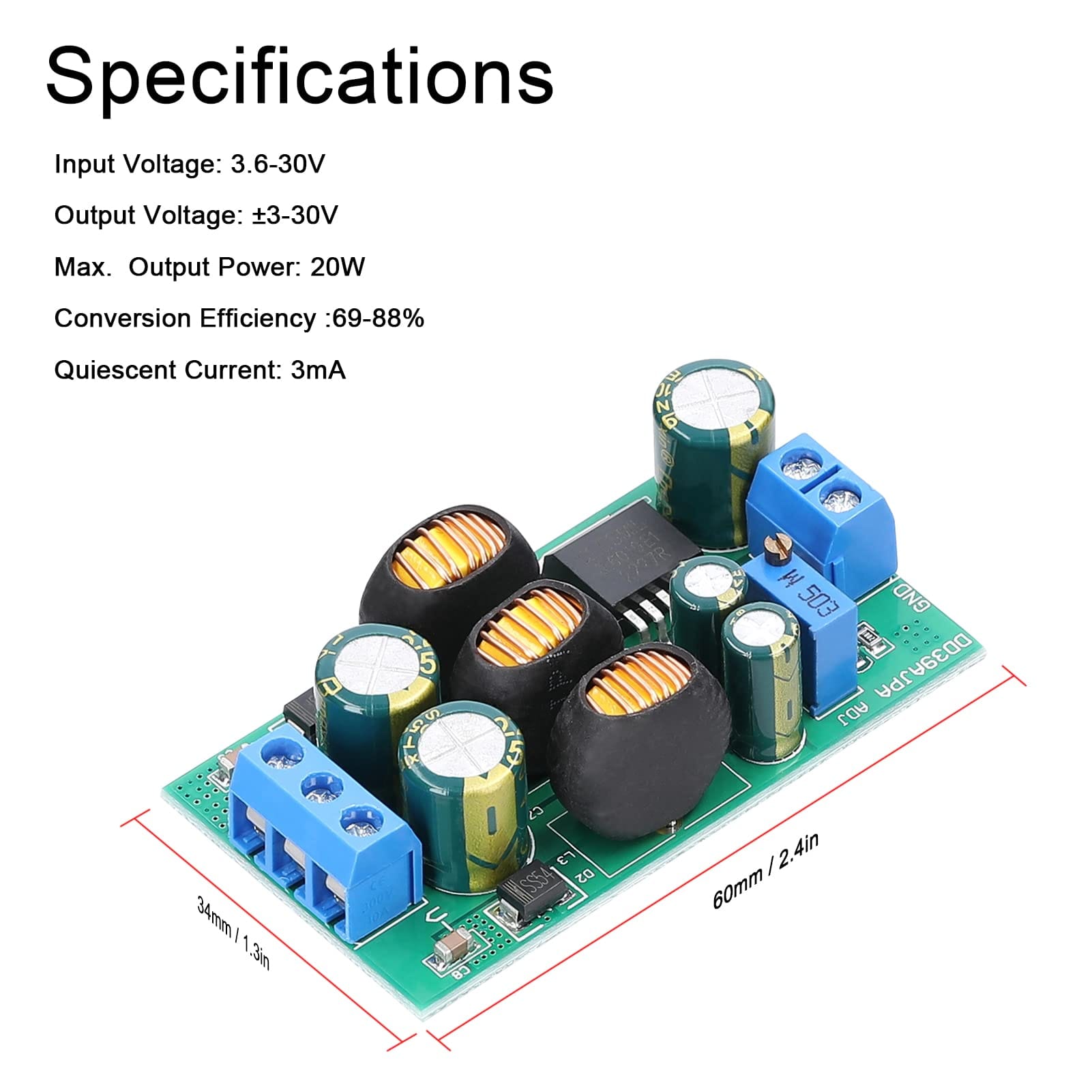 DC3.6-30V Booster and Buck Positive & Negative Module Adjustable Output ...